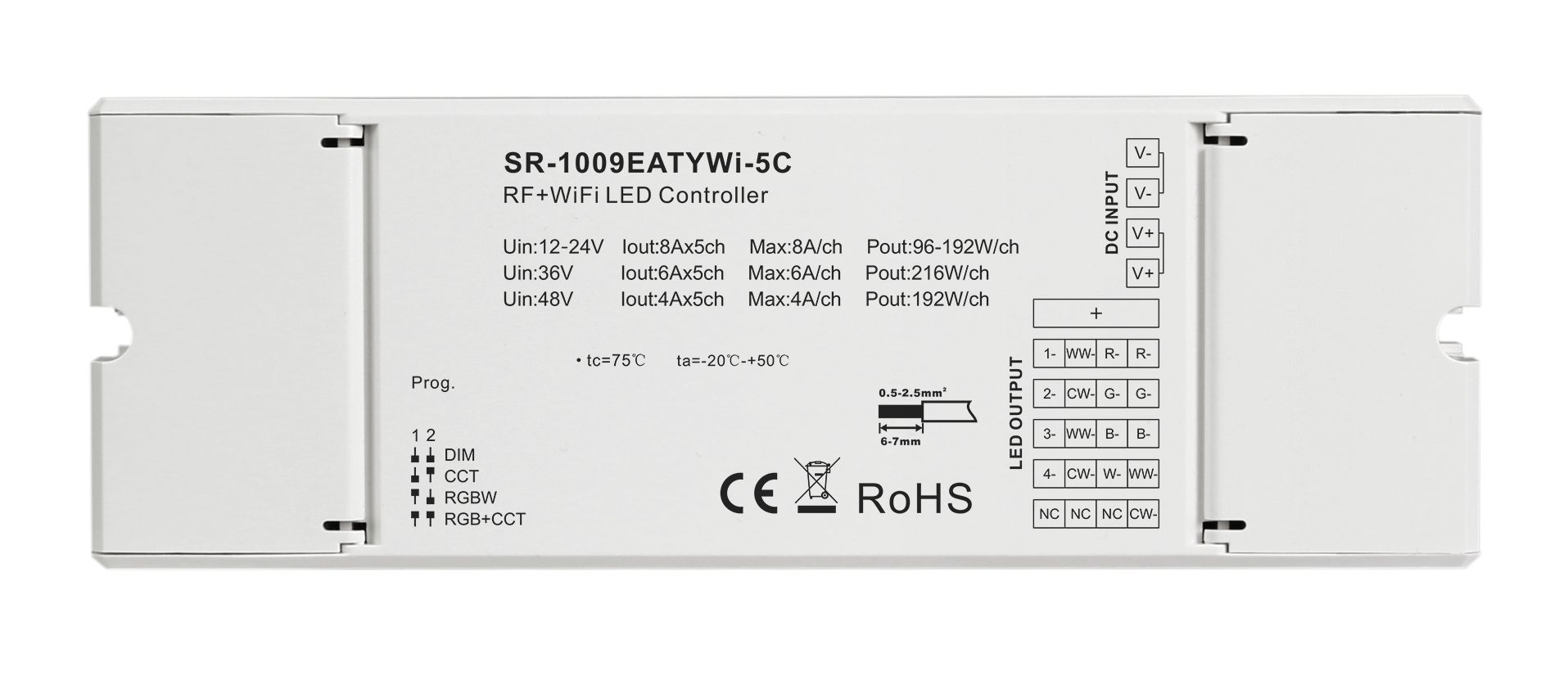 RF Remote +TUYA WiFi APP + Push Dim LED Controller SR-1009EATYWi-5C