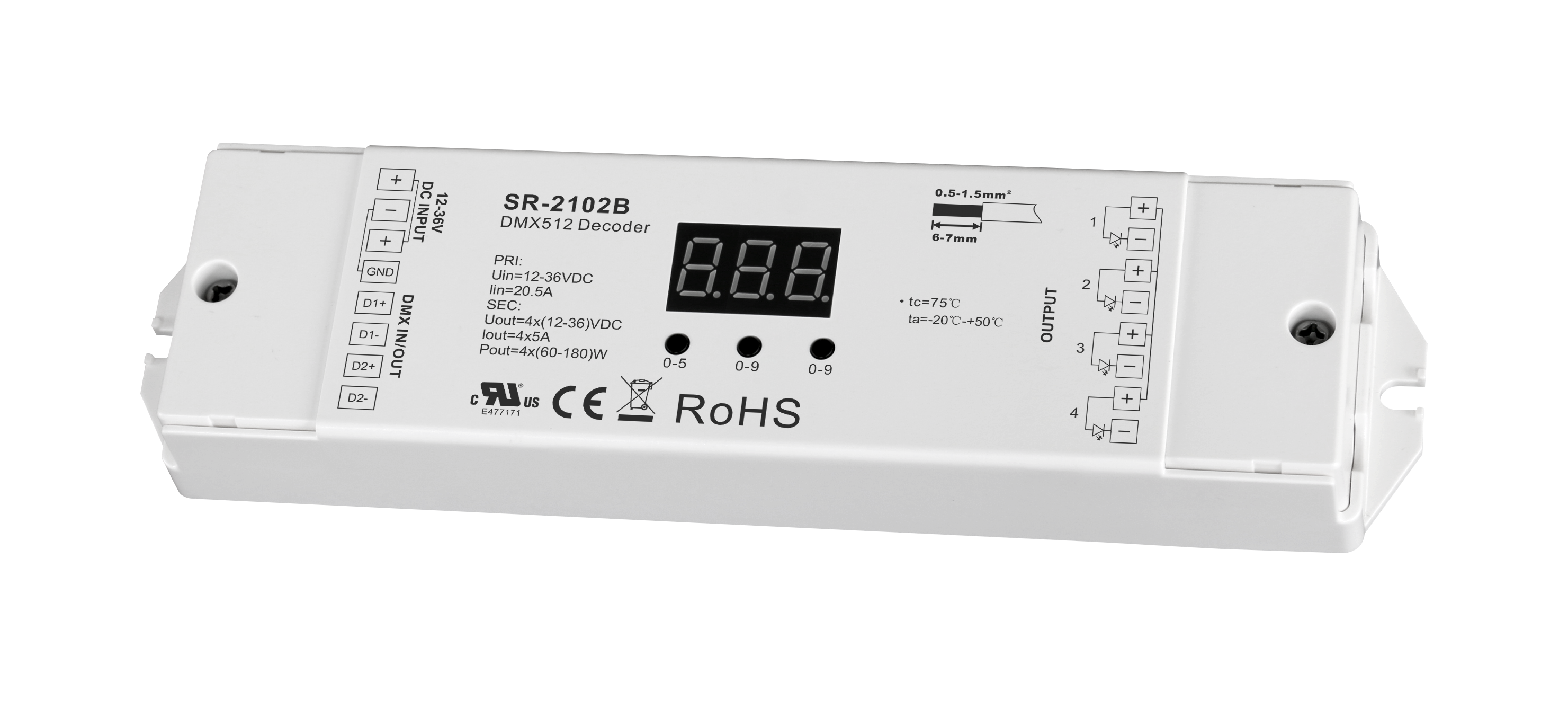 Constant Voltage DMX512 Decoder SR-2102B