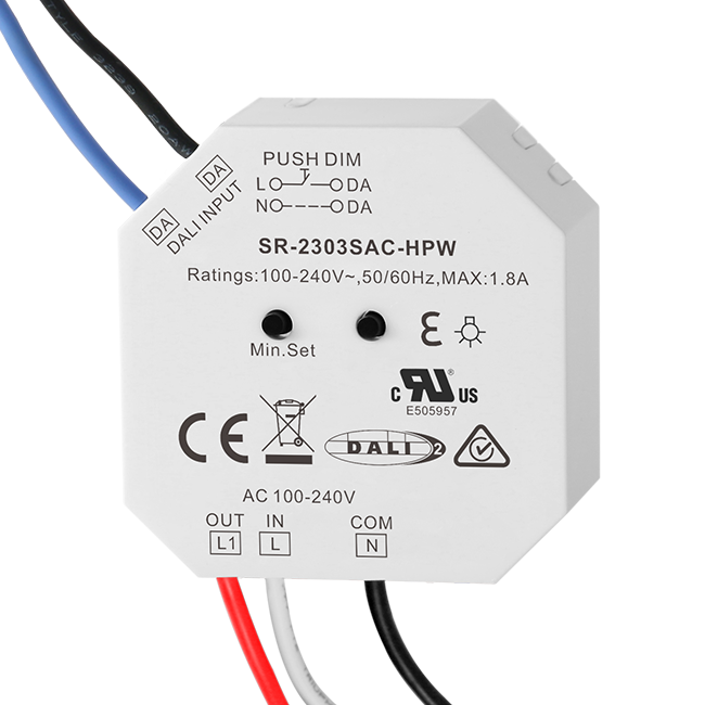 DALI + Push AC Phase Cut Dimmer SR-2303SAC-HPW
