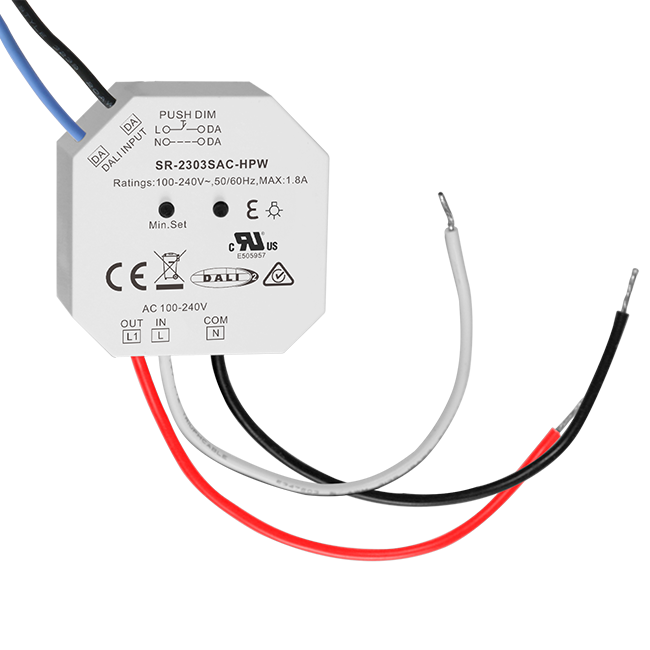 DALI + Push AC Phase Cut Dimmer SR-2303SAC-HPW