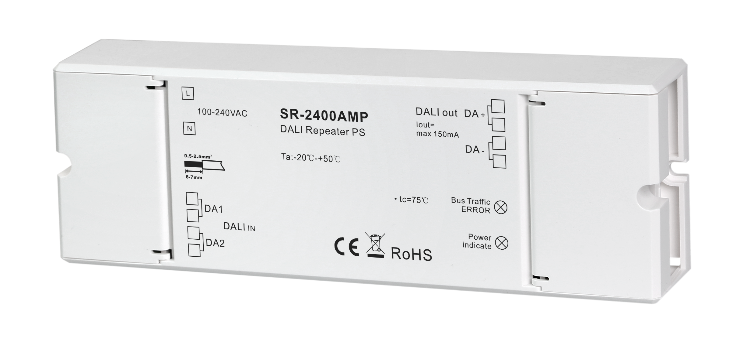 DIN Rail DALI Repeater Power Supply SR-2400AMP