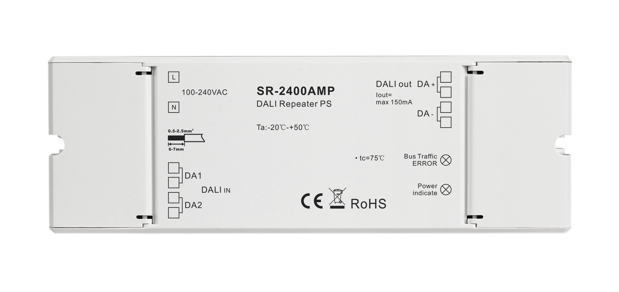 DIN Rail DALI Repeater Power Supply SR-2400AMP