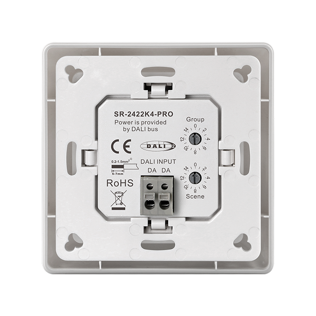 Multi-functional 4-Key Push Button DALI Wall Switch SR-2422K4-PRO