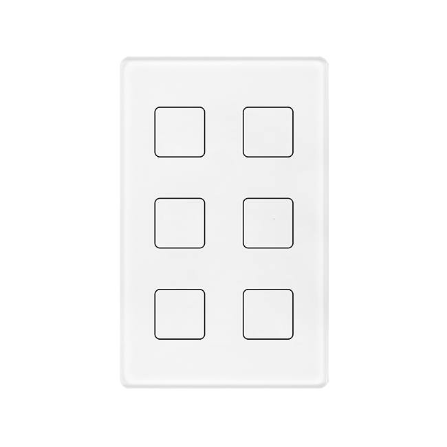 6-Key DALI Wall Switch Touch Panel SR-2422T6-DA2(US)