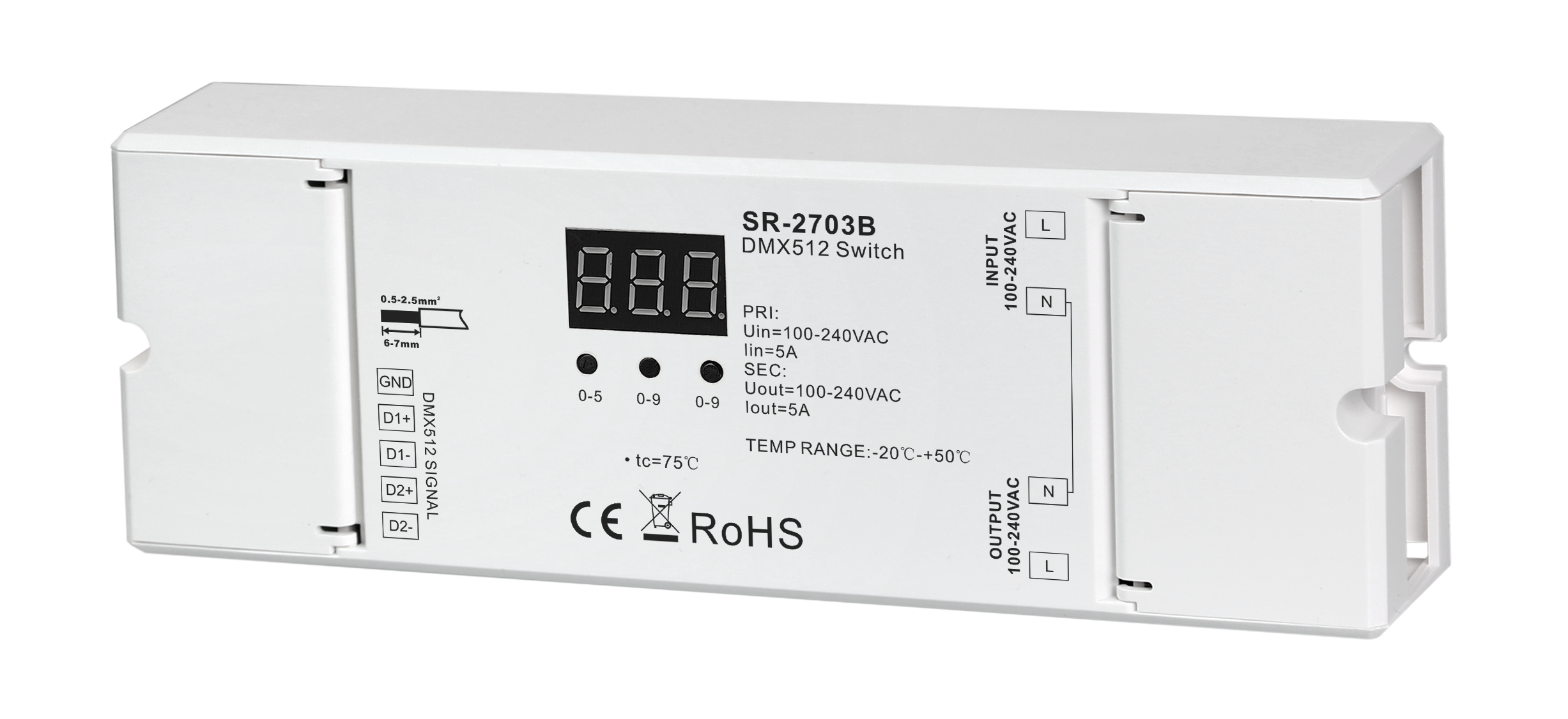 AC DMX512 Switch with Stand Alone Mode SR-2703B