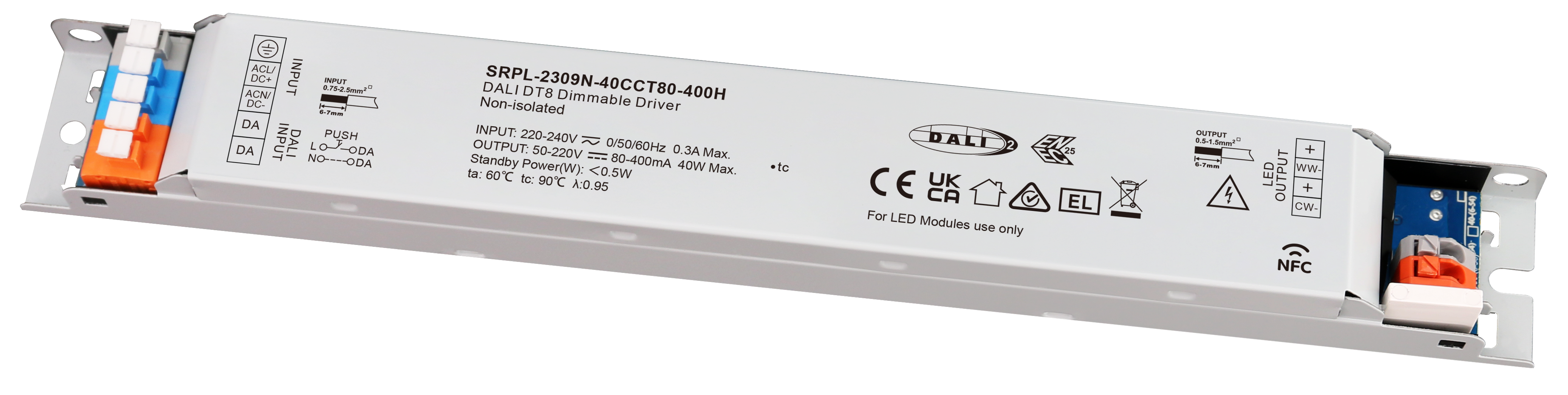 40W DALI D4i DT8 NFC LED Driver(Constant Current) SRPL-2309iN-40CCT80-400H