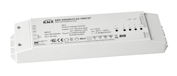 4 Channels Constant Voltage 100W KNX LED Dimming Driver SRP-KNX9512-24 ...