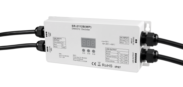 Waterproof Low Volt Constant Current DMX512 Decoder SR-2112B(WP)