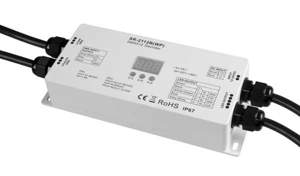 Waterproof Low Volt Constant Current DMX512 Decoder SR-2112B(WP)