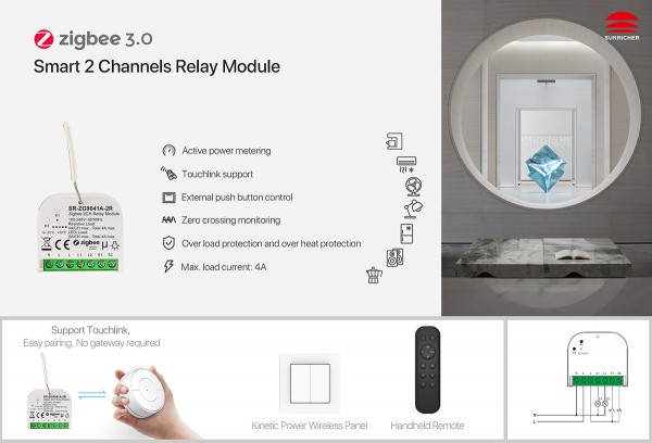 2CH ZigBee Smart Relay SR-ZG9041A-2R