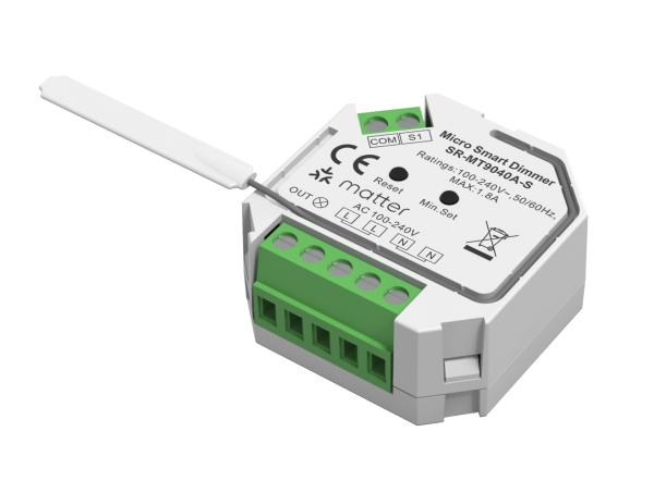 Matter Over Thread + Zigbee Dual Tech Micro Smart Dimmer SR-MT9040A-S