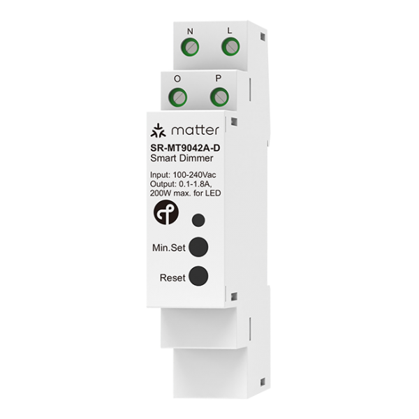 Matter + Zigbee Din Rail Smart Dimmer SR-MT9042A-D