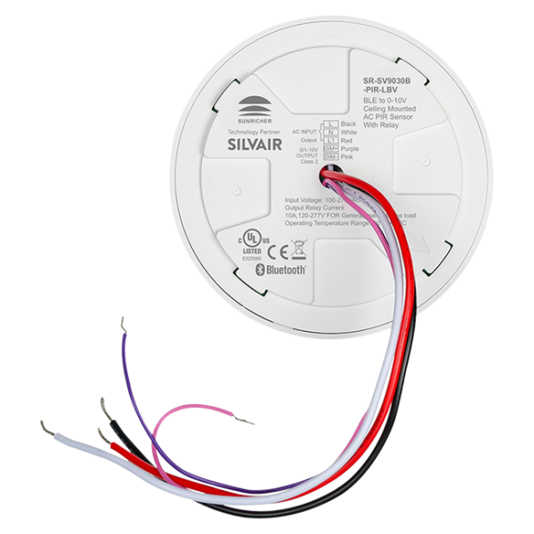 BLE to 0-10V Ceiling Mounted AC PIR Sensor With 5A Relay SR-SV9030B-PIR-LBV