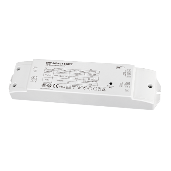 2 Channels 50W Dimmable Constant Voltage LED Driver with RF SRP-1009-24 ...