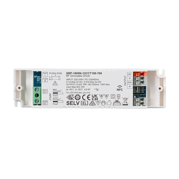 12W 2CH RF NFC Enabled LED Driver (Constant Current) SRP-1009N-12CCT100-700